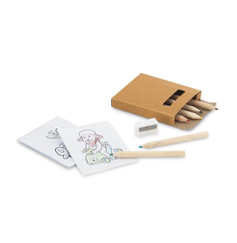 SET ANIM * 6 LÁPICES DE COLORES Y TARJETAS P/PINTAR – Print Me